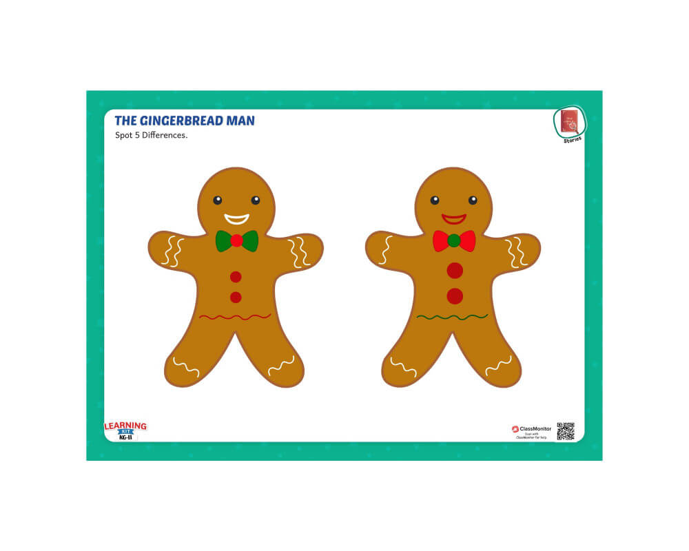 Stories Activity The Gingerbread Man - Spot The Difference - ClassMonitor