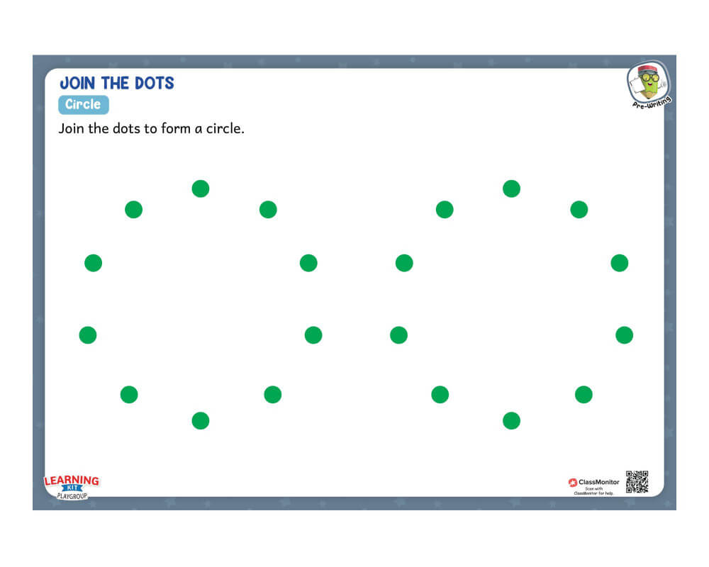 Pre Writing Skills Activity Join The Dots - Circle - ClassMonitor