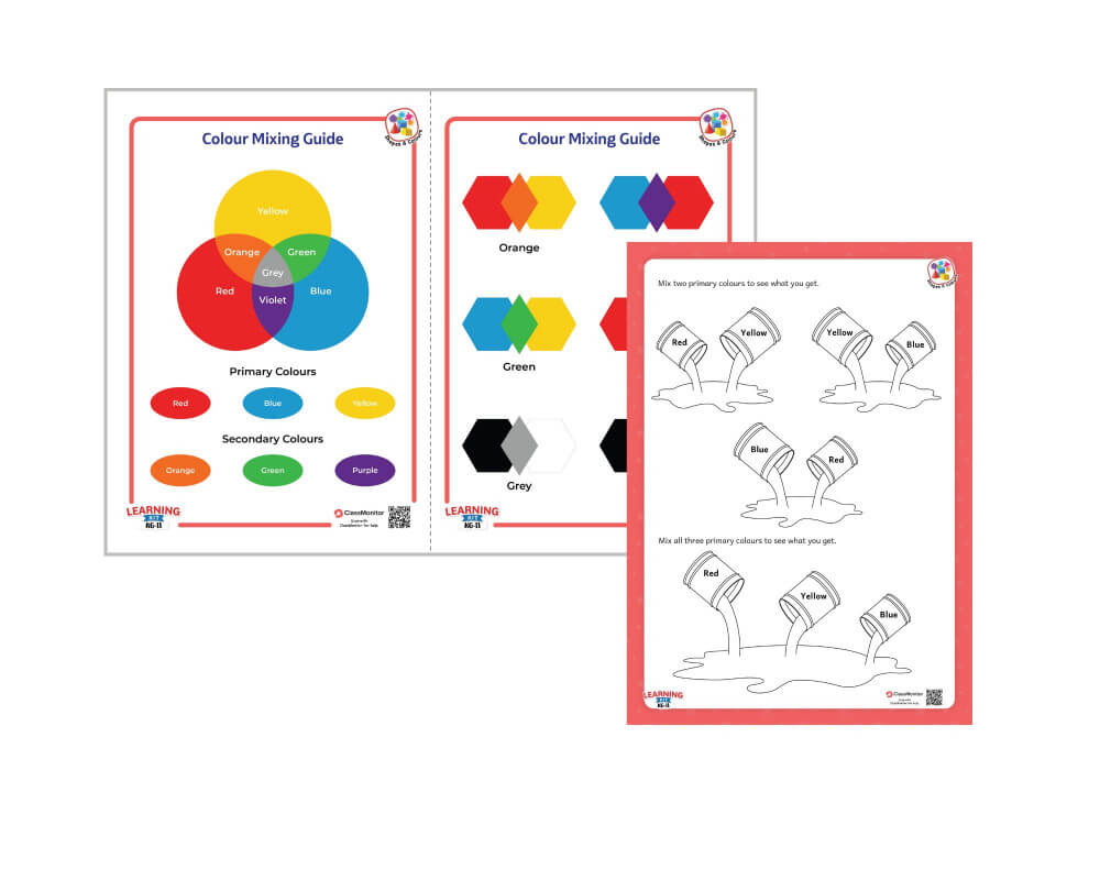 Shapes and Colours Activity Worksheet - Colour Mixing - ClassMonitor