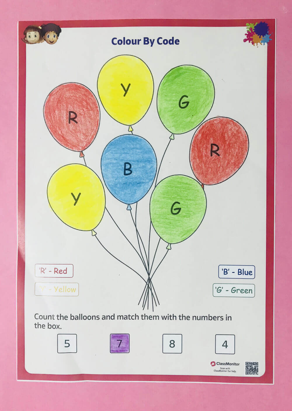 Colours Activity Worksheet - Colour And Count - ClassMonitor