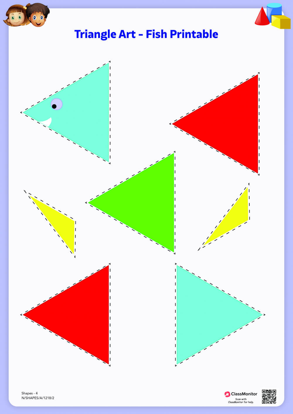 Shapes Activity Triangle Art - Fish - ClassMonitor
