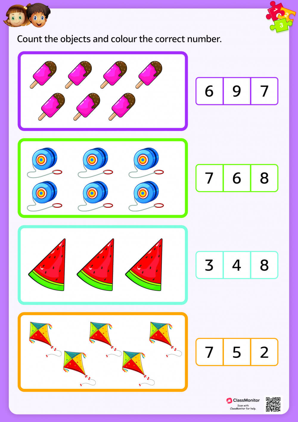 Worksheet - Let’s Count - ClassMonitor