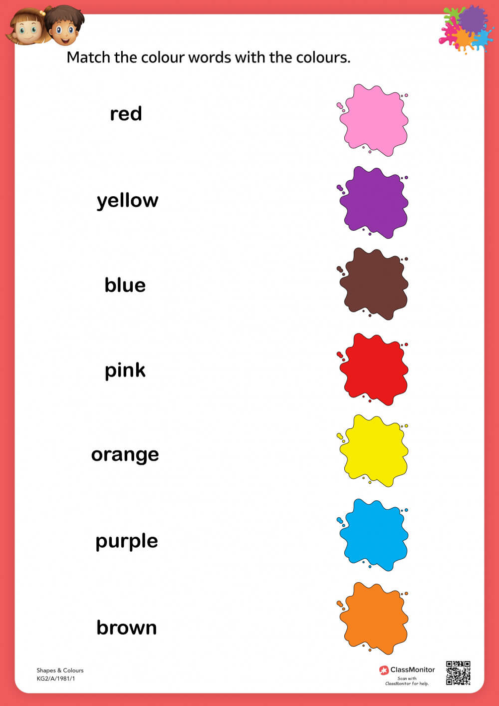 Worksheet - Colour Match - ClassMonitor