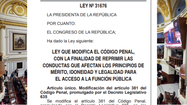 Ley 31676: Prisión para Quienes Designen y Acepten Cargos Públicos Sin ...