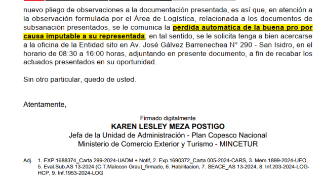 Copesco: Ganador No Presentó Garantía Dentro de Plazo y Perdió Buena ...