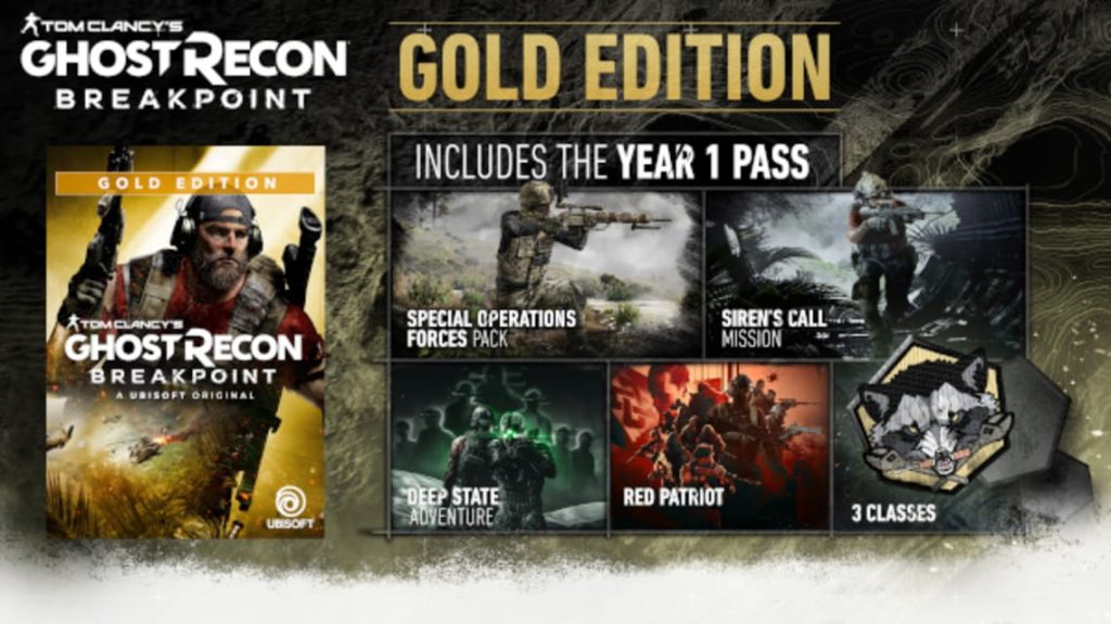 Differences between Ultimate, Gold and Deluxe Ghost Recon Break Point