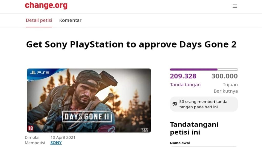 Petisi Tembus 200 Ribu Orang, Apakah Days Gone 2 Akan Rilis?