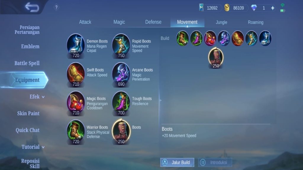 Mengenal 7 Sepatu di Mobile Legends dan Fungsinya