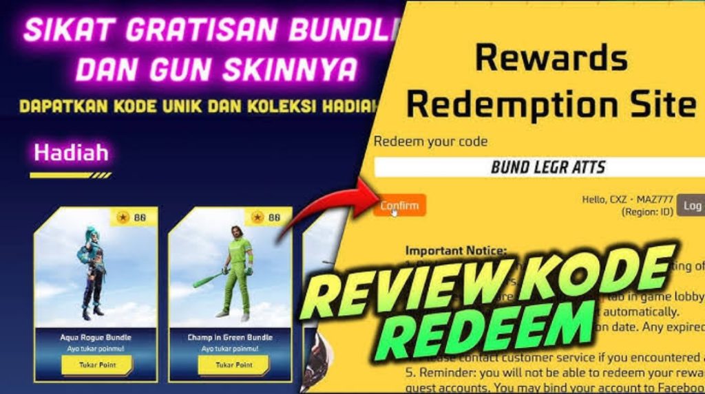 Cara Memasukan Kode Redeem FF, Catat Ini!