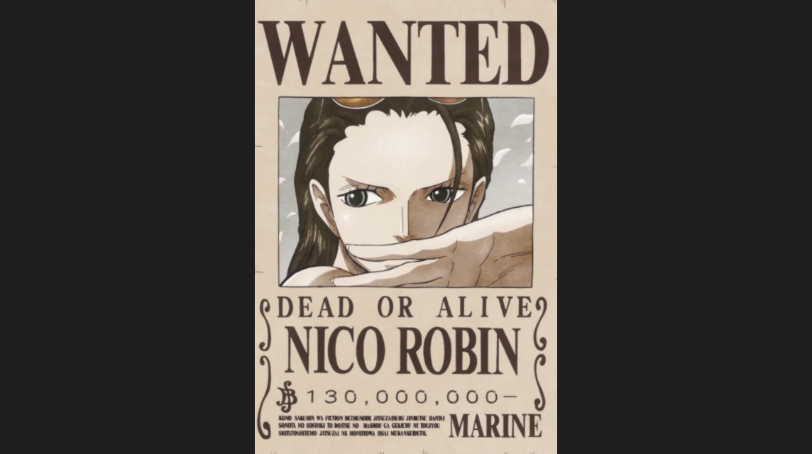 Nico Robin One Piece Bounty Development