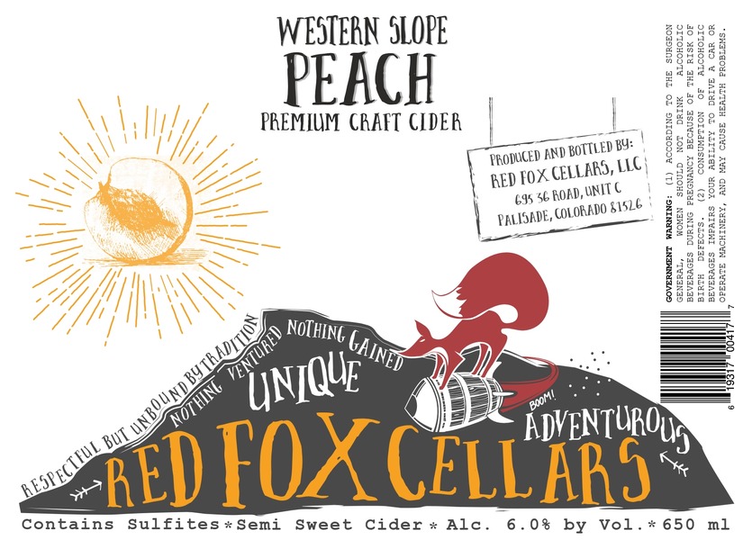 Western Slope Peach | Red Fox Cellars | Fruit Wines | Vinoshipper