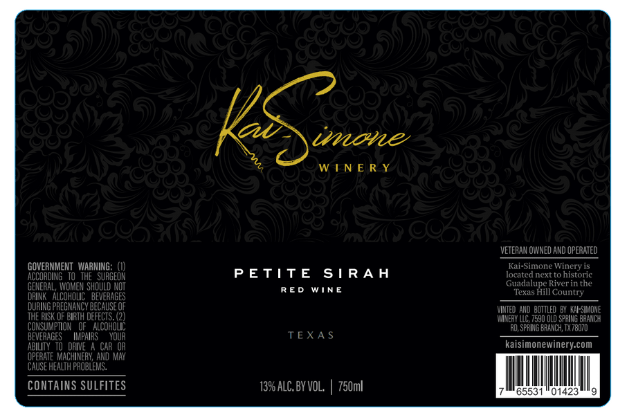 Petite Sirah | Kai-Simone Winery | Texas Wines | Vinoshipper