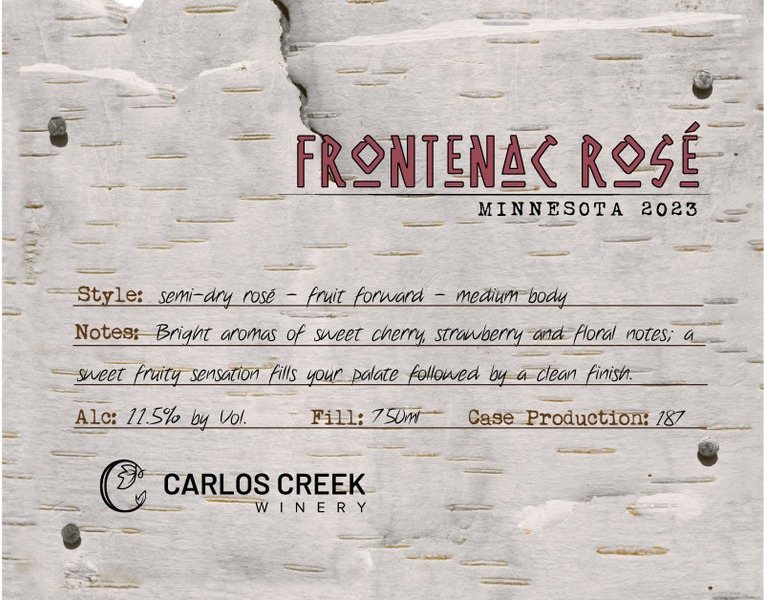 2023 Frontenac Rosé | Carlos Creek Winery | Sparkling | Vinoshipper