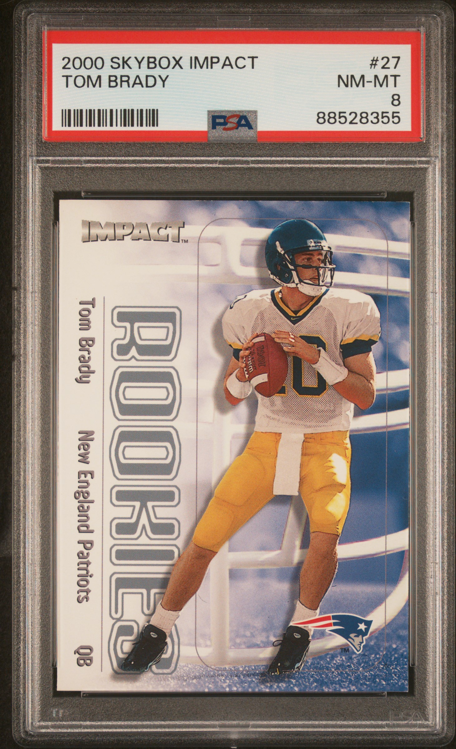 2000 Skybox Impact Tom Brady PSA 8 NM-MT Rookie RC #27 Football Card | eBay