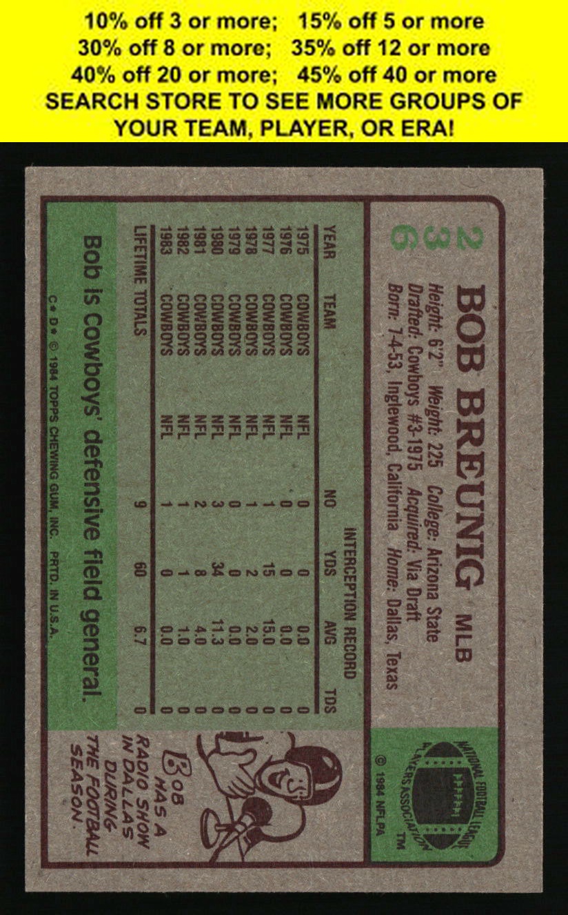 Vintage Football Card Singles Topps 1970s, 1980s You Pick - Part 4 | eBay