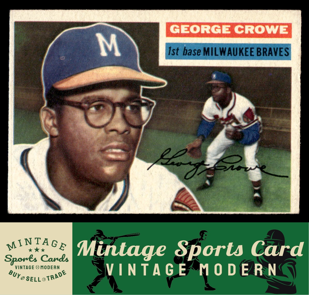 1956 Topps - George Crowe - #254 Milwaukee Braves | eBay
