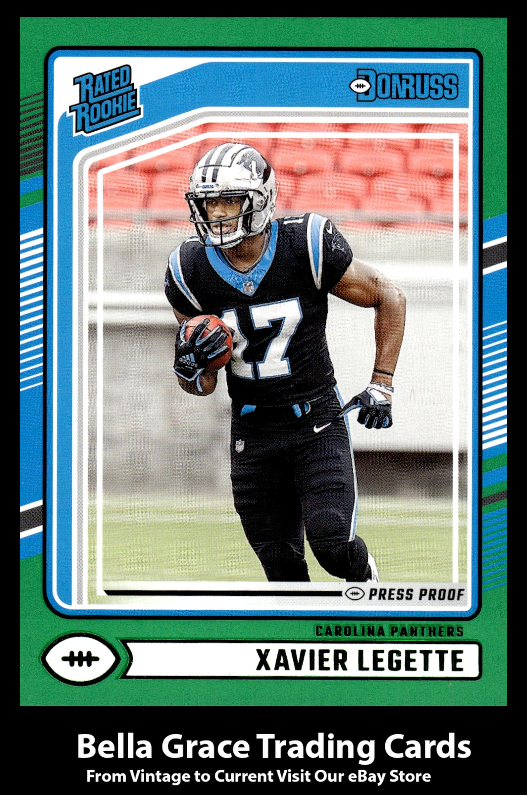 2024 Donruss Xavier Legette #323 Panthers Green Press Proof Rated ...