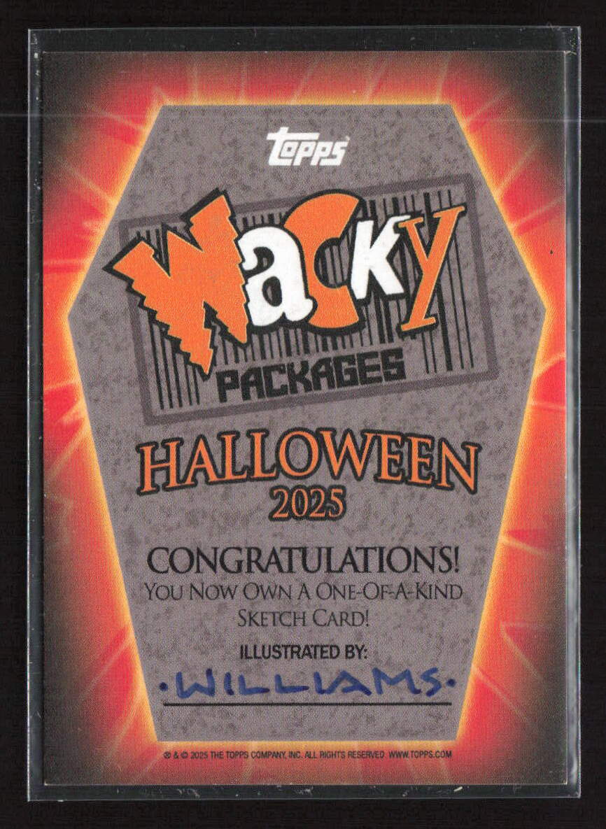 2025 Topps Wacky Packages GPK Halloween #1 Miracle Glo Sketch Card 1/1 ...