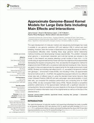 Approximate genome-based kernel models for large data sets including ...
