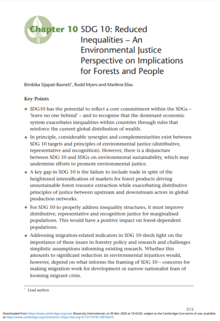SDG 10: Reduced inequalities – An environmental justice perspective on ...