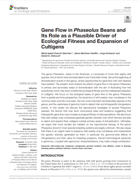 Gene flow in Phaseolus beans and its role as a plausible driver of ...