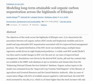 Modeling long-term attainable soil organic carbon sequestration across the highlands of Ethiopia ...