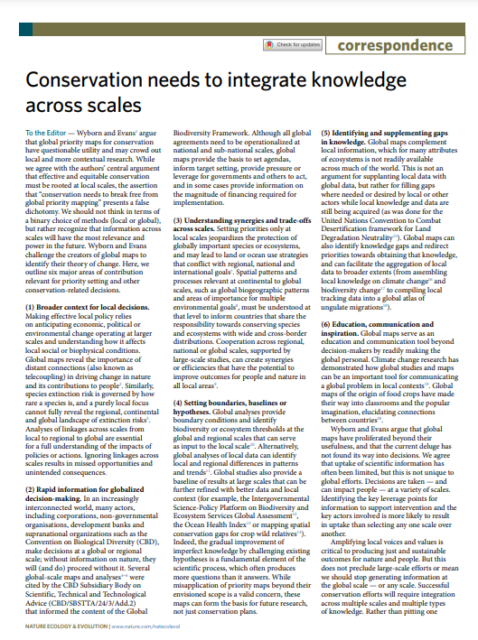 Conservation needs to integrate knowledge across scales - CGIAR