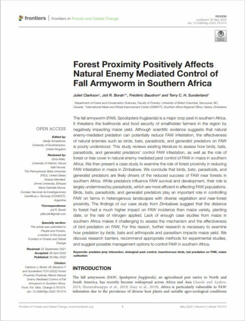 Forest proximity positively affects natural enemy mediated control of ...