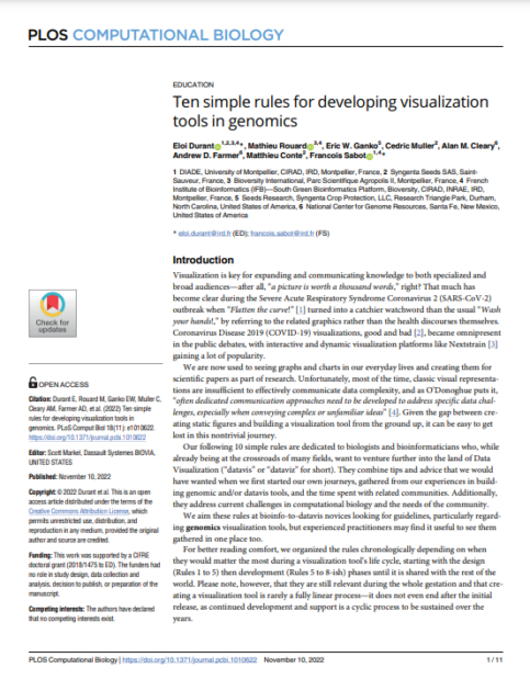 Ten simple rules for developing visualization tools in genomics - CGIAR