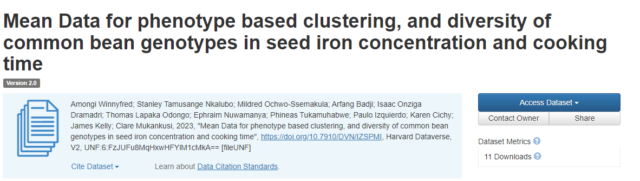 Mean Data for phenotype based clustering, and diversity of common bean ...