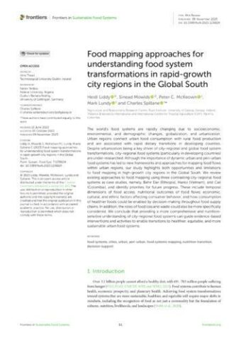 Food mapping approaches for understanding food system transformations ...