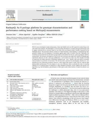 RankspeQ: An R package platform for genotype characterization and ...