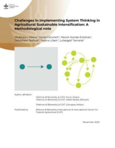 Challenges in implementing system thinking in agricultural sustainable intensification: A ...