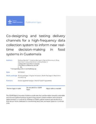 Co-designing and testing delivery channels for a high-frequency data ...
