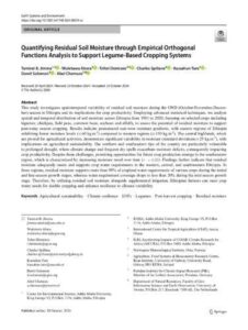 Quantifying residual soil moisture through empirical orthogonal ...