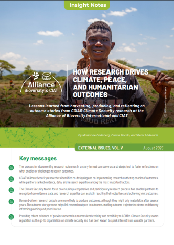 Insight Note Vol 5: How Research Drives Climate, Peace and Humanitarian Outcomes - CGIAR