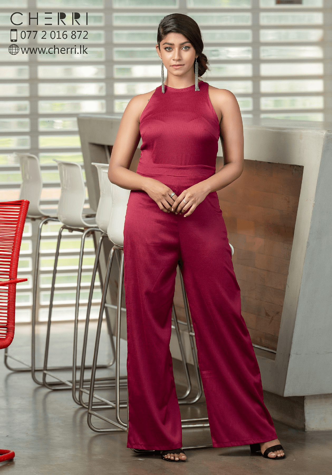 Cutaway jumpsuit - wine red| Cherri