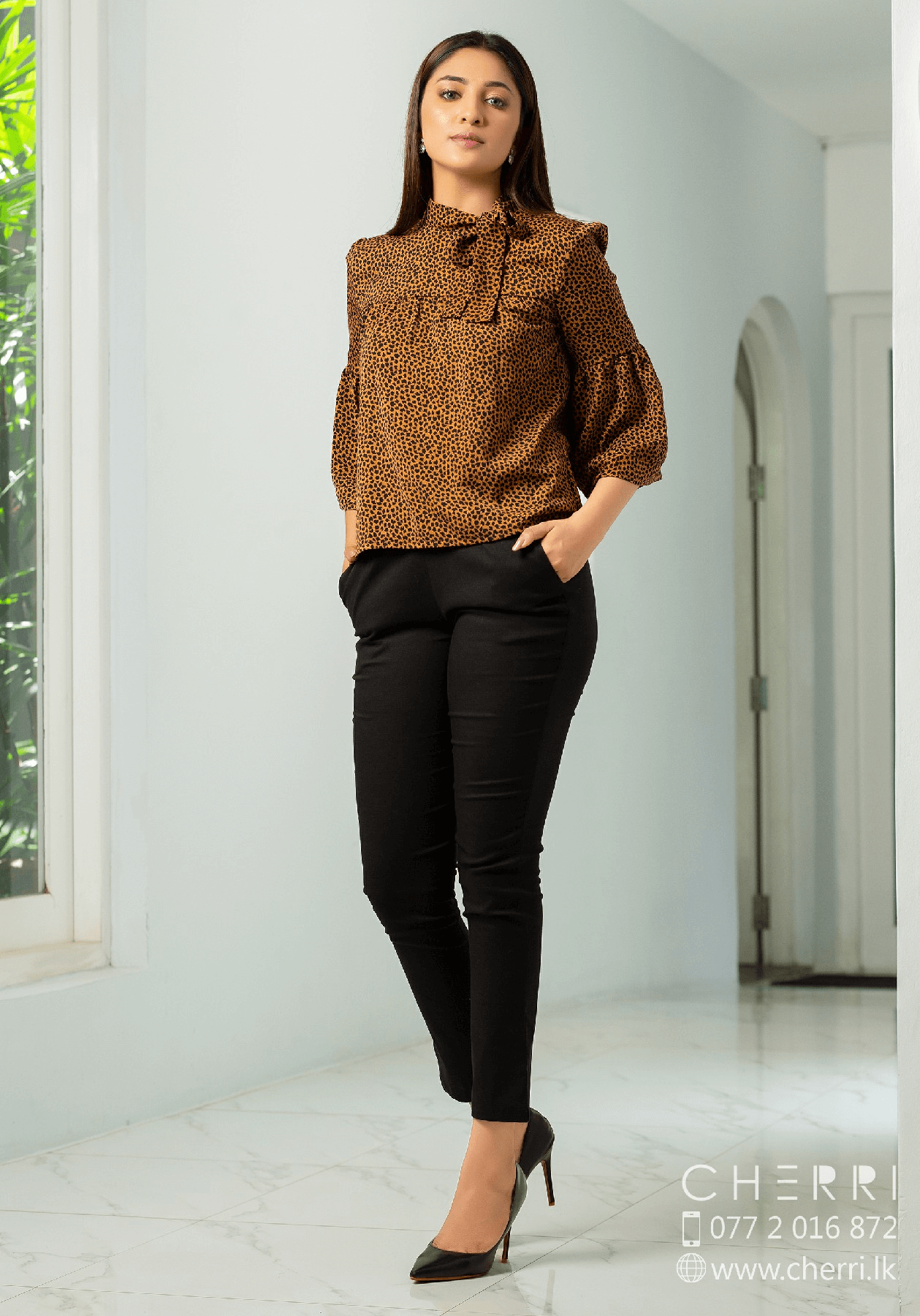 Wear to work in leopard print - office top| Cherri