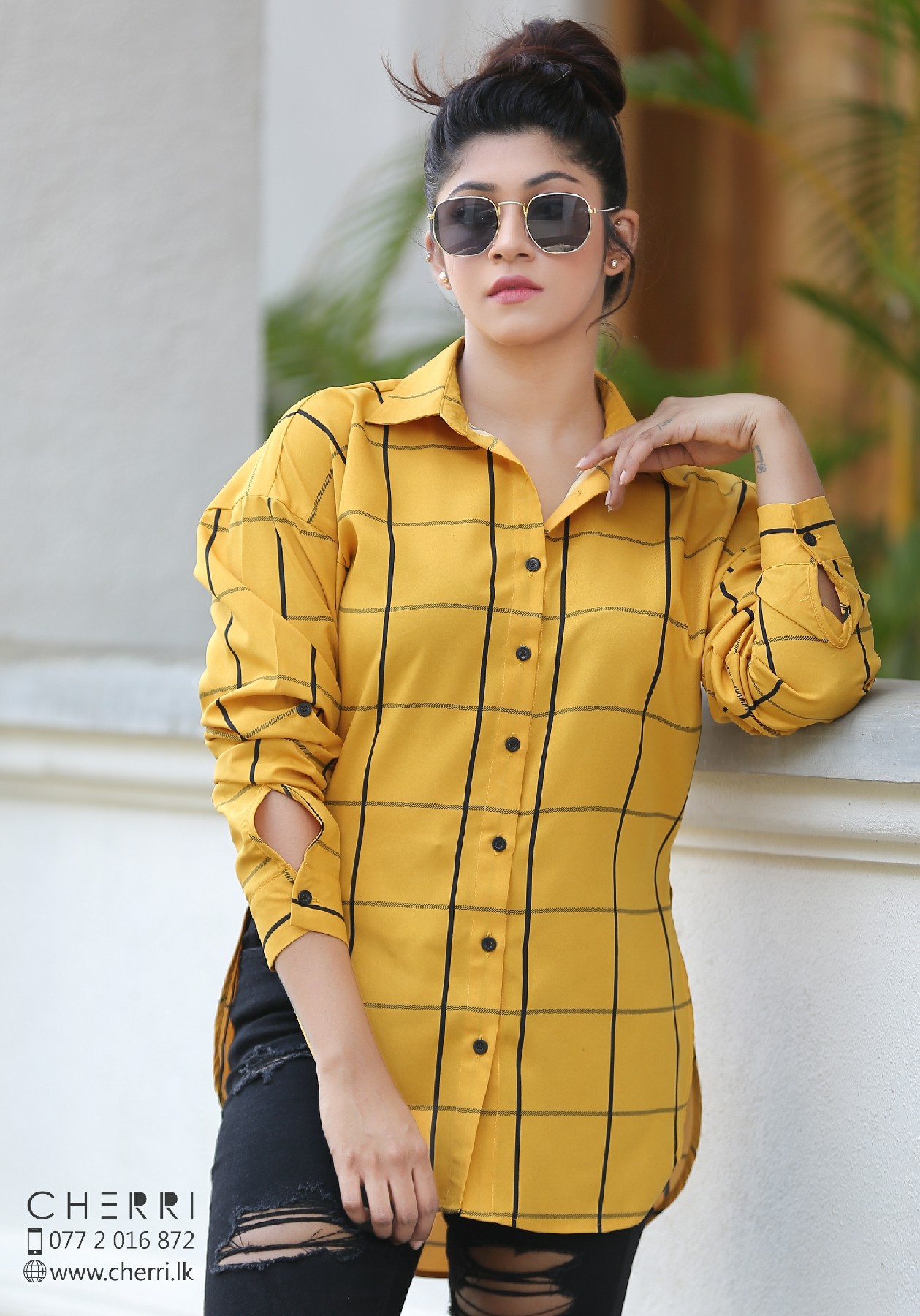Oversized high and low shirt - Yellow| Cherri