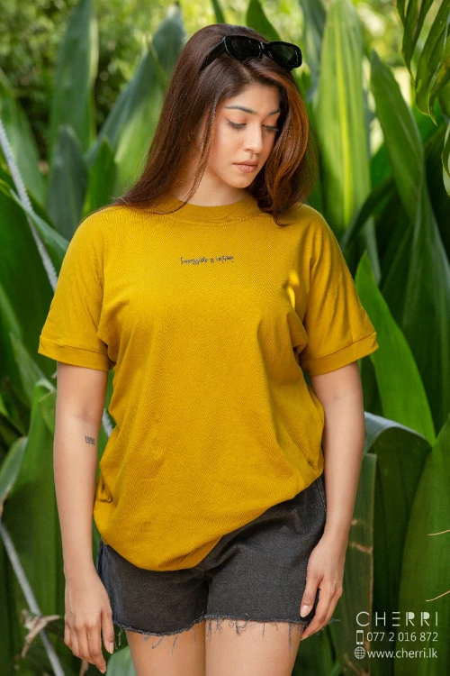 Mock-neck Short Sleeve T Shirt- Sheen green| Cherri