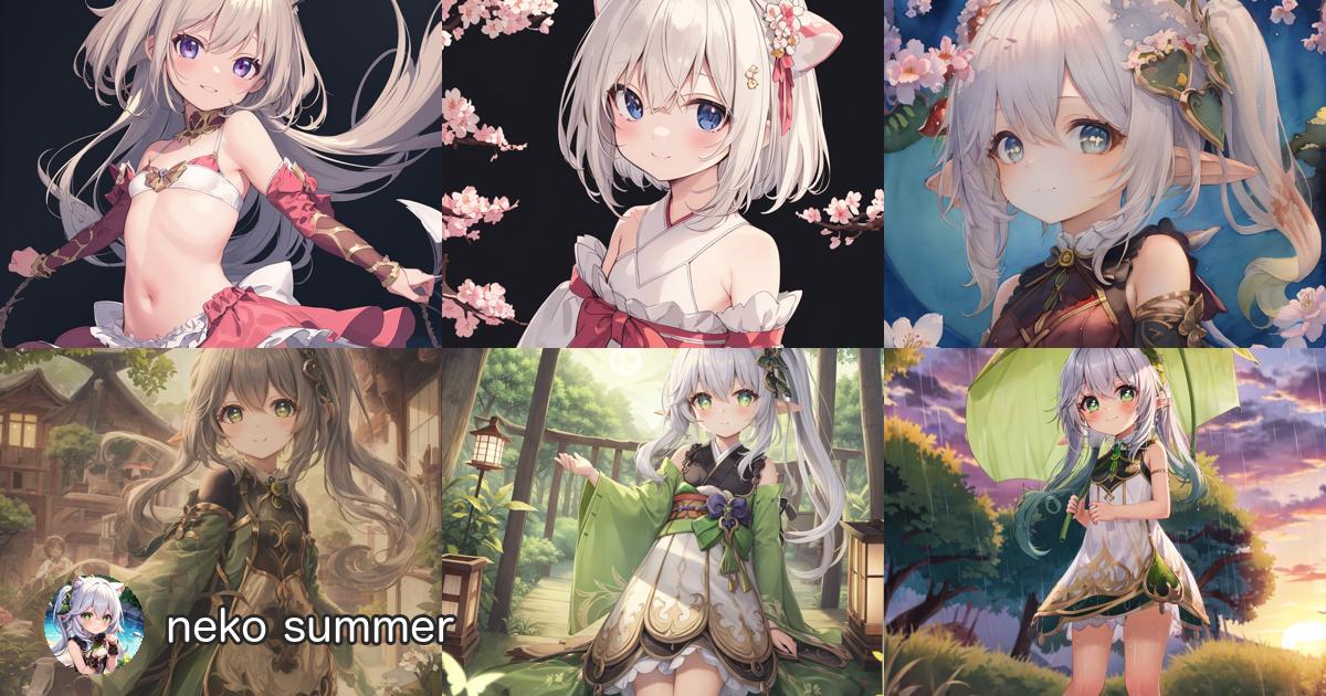 neko summer | chichi-pui（ちちぷい）AI画像専用の投稿＆生成サイト