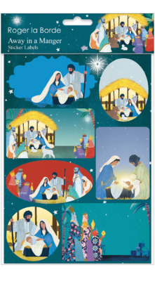 Away in a Manger (Xmas Sticker Labels)