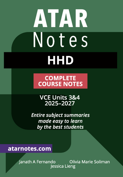 2Nd Hand VCE HHD 3&4 Notes - 2025-2027