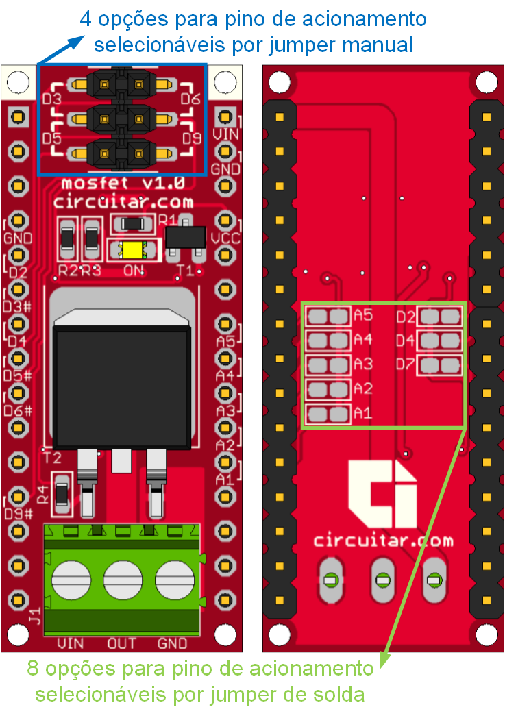 Mosfet - Acionamento DC de estado sólido - Shields compatíveis com ...