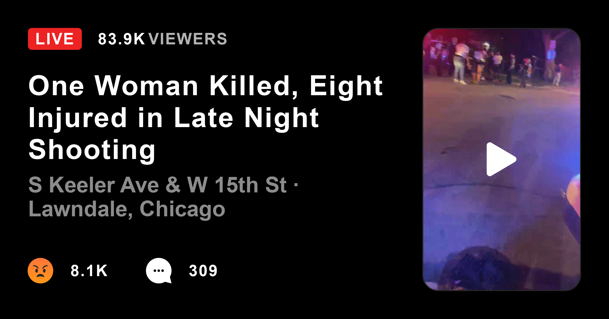 One Woman Killed, Eight Injured in Late Night Shooting @Citizen ...