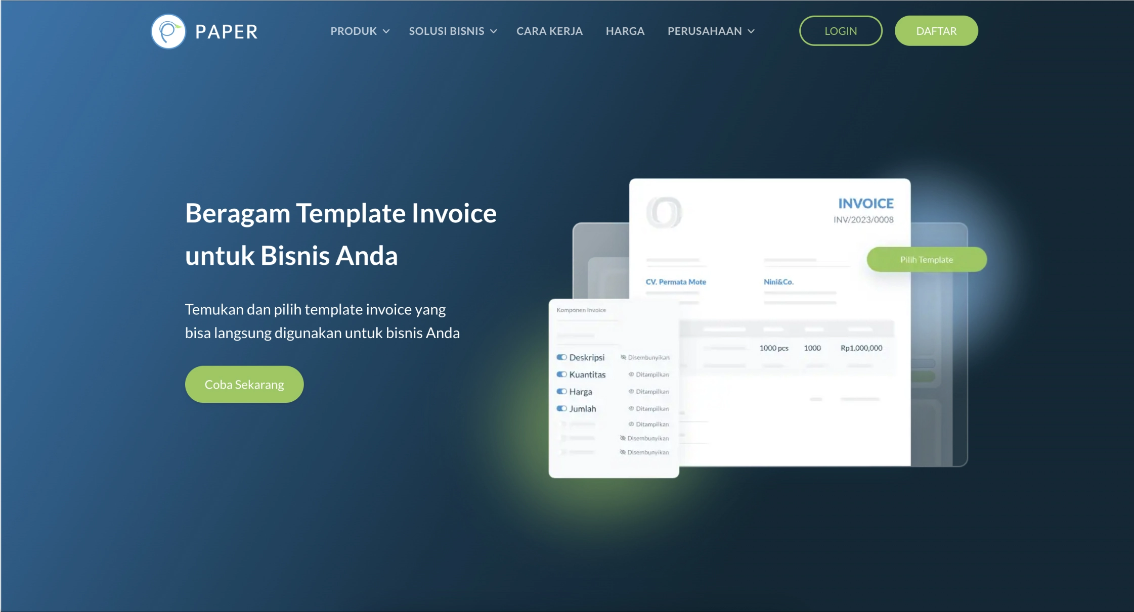 Free Template Invoice | Paper.id