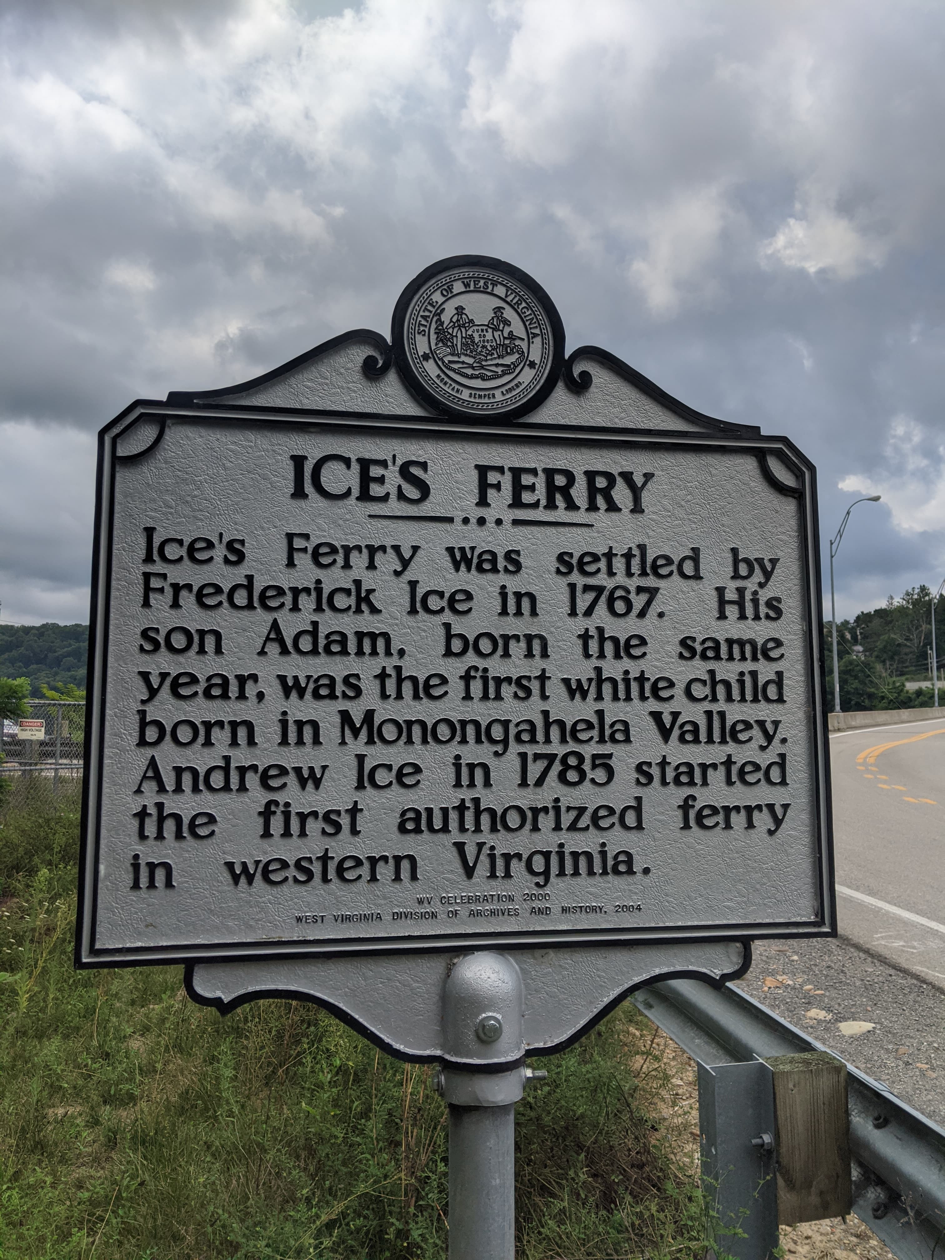 Ices Ferry (1767) Historical Marker and Bridge - Clio