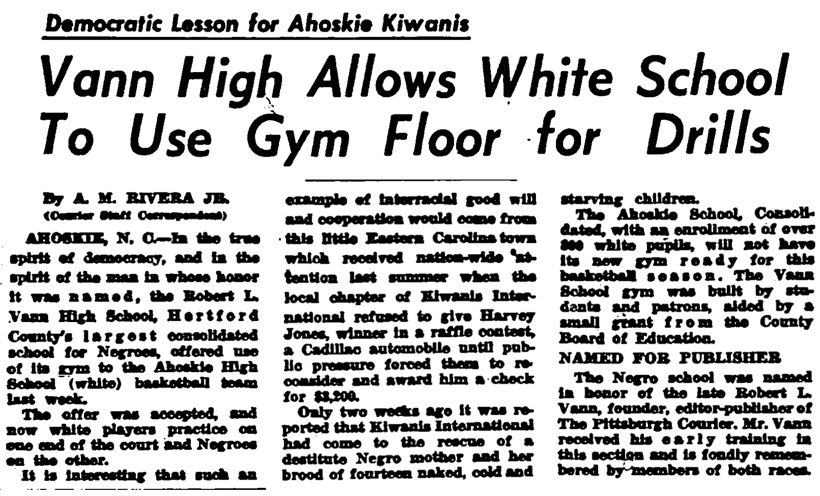 Robert. L. Vann middle school - Clio