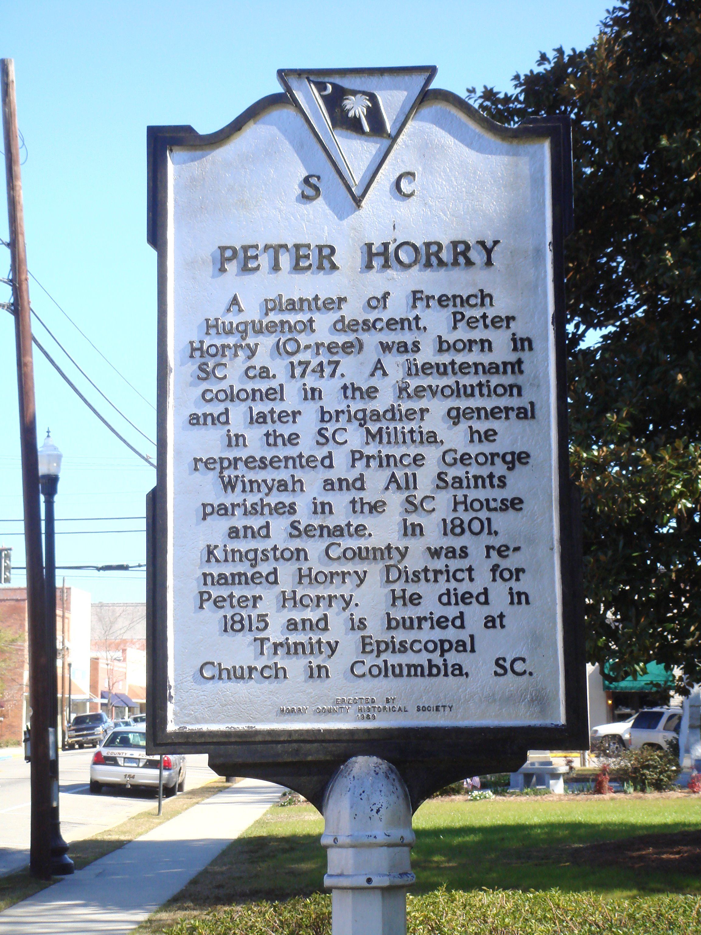 Peter Horry/Horry County Historical Marker - Clio