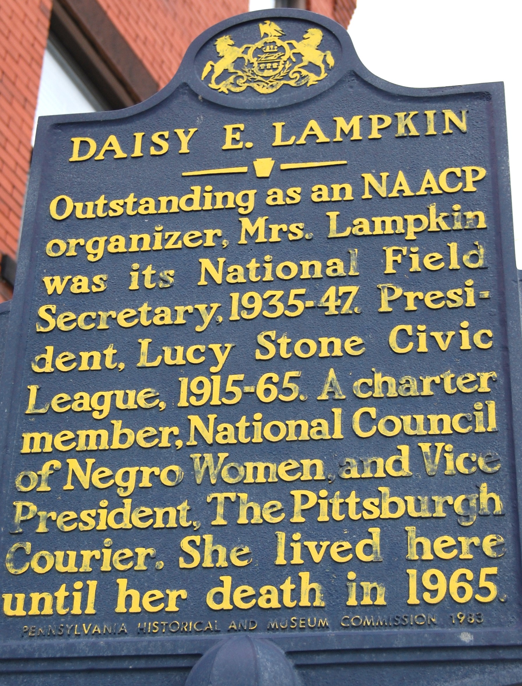 Daisy E. Lampkin Historical Marker - Clio